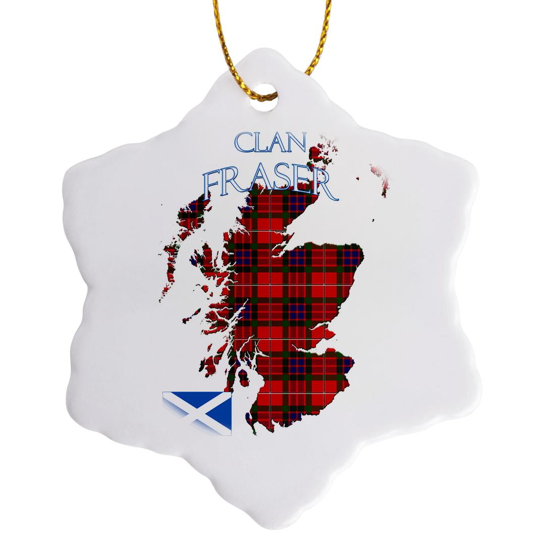 3drose, Outline of Scotland with the Fraser Clan Family Tartan., 3 inch ...
