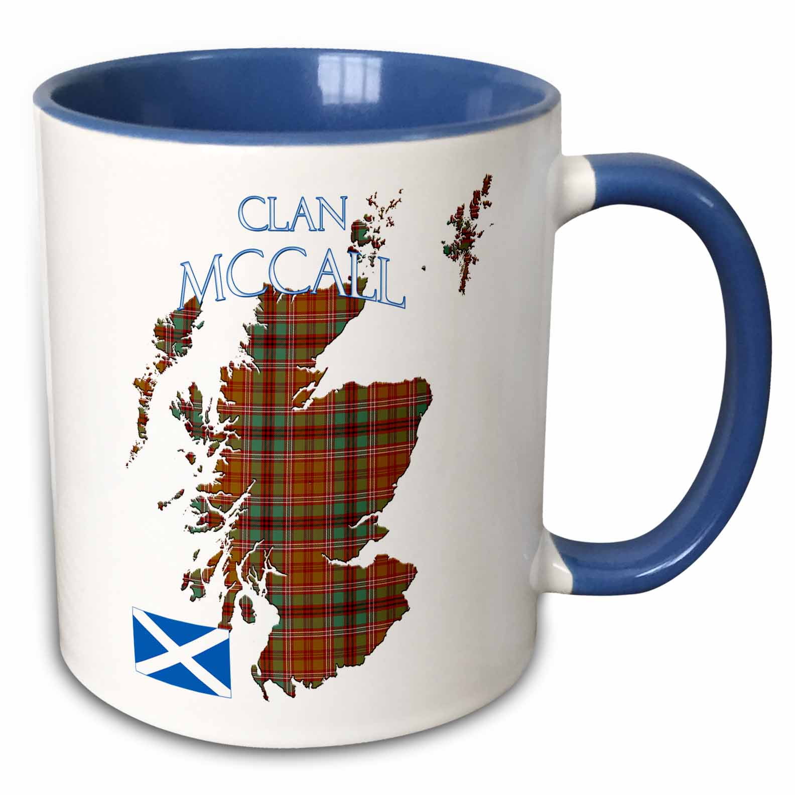 3drose, Outline of Scotland with the Mccall Clan Family Tartan., 15oz ...