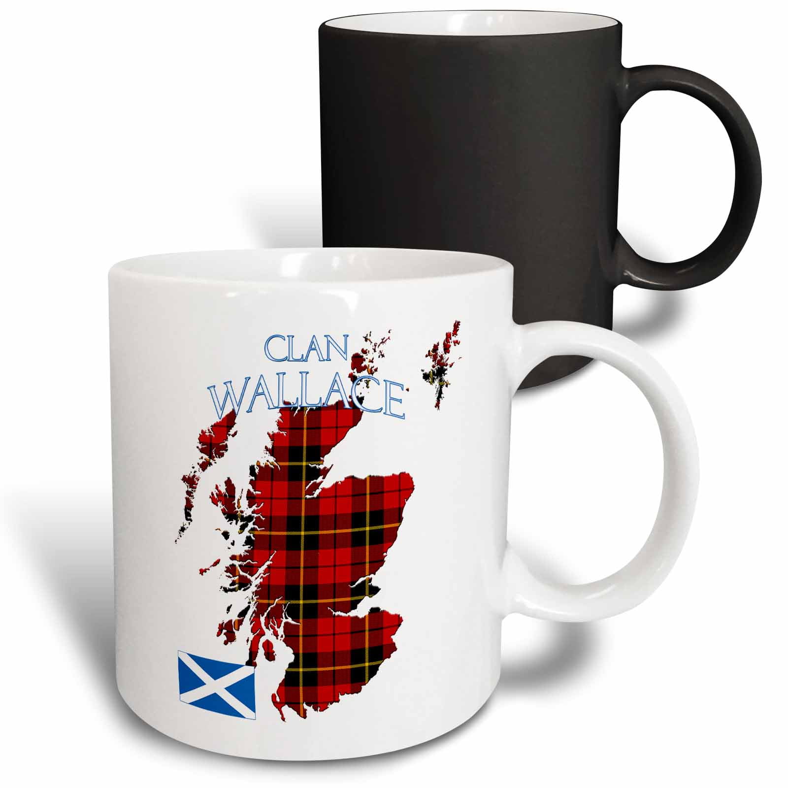 3drose, Outline of Scotland with the Wallace Clan Family Tartan., 11oz ...