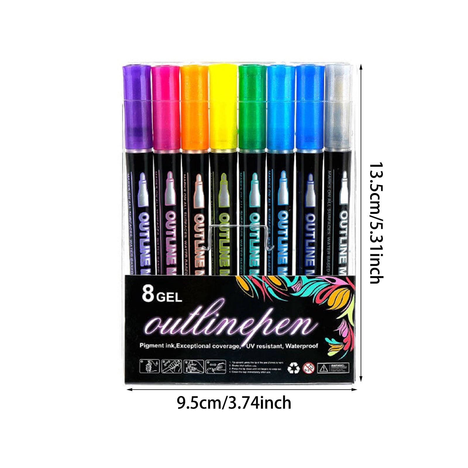 Outline Pens Outline Pens Metallic Double Line Outline Art Pen Marker ...
