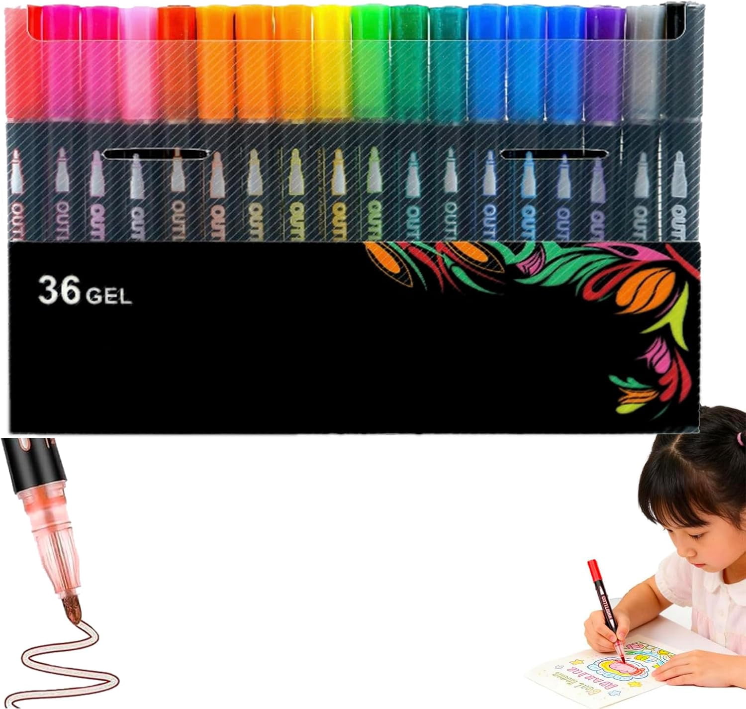 Outline Shimmer Markers, Dreamy Sparkle Dual-Line Contour Pen, 8/12/24 ...