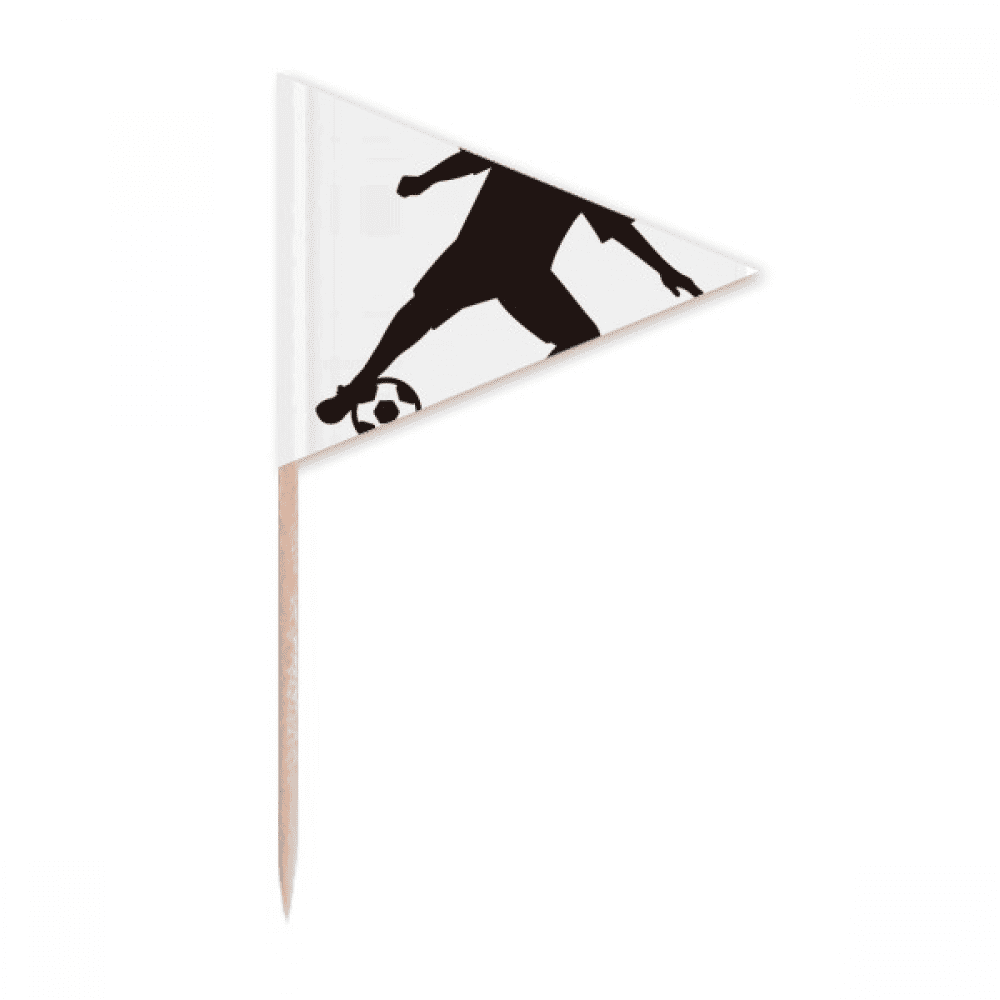 Outline Soccer Football Sports Toothpick Triangle Cupcake Toppers Flag ...
