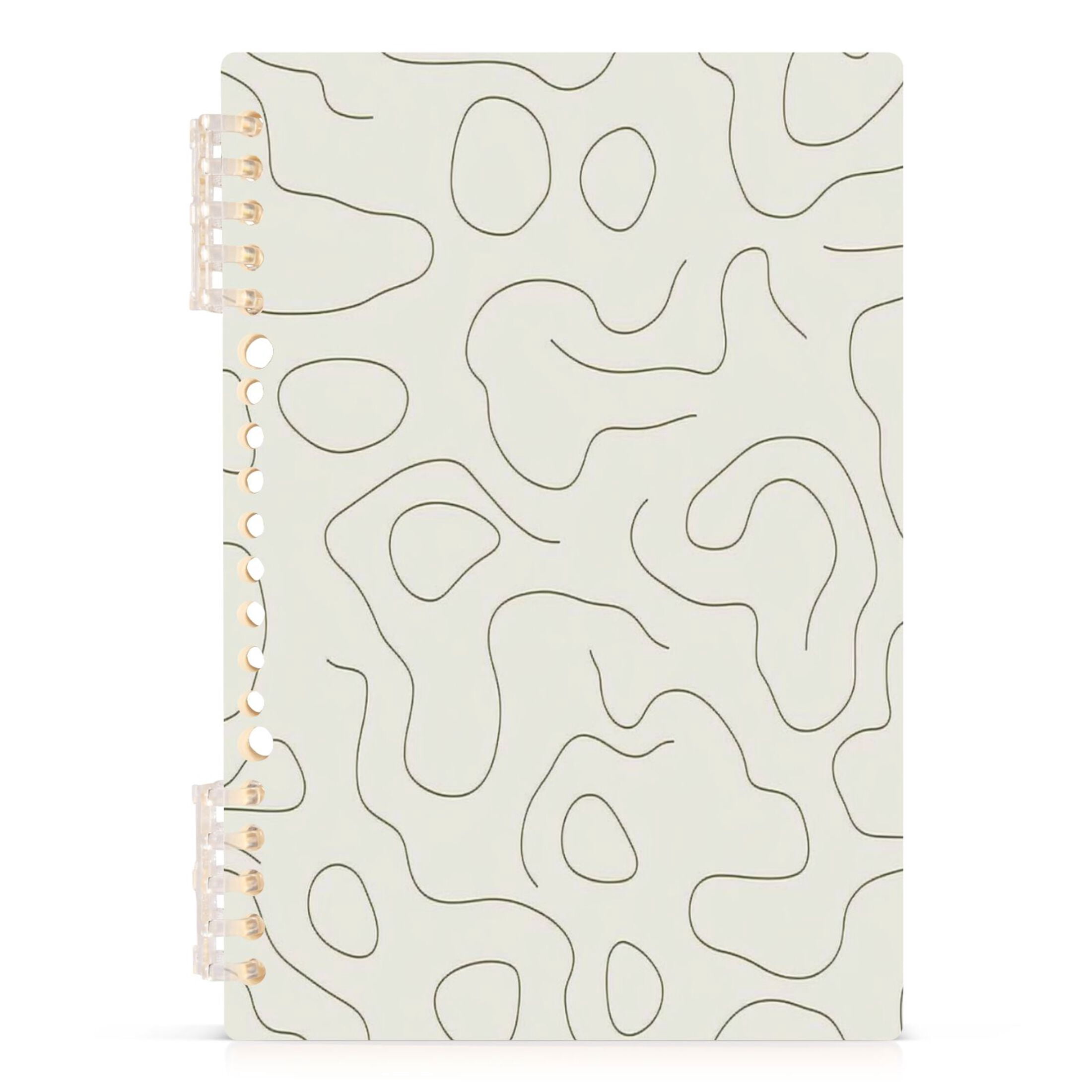 Outlined Organic Shapes A5 8.3x5.7in PP Notebook, Adjustable Rings, 60 ...