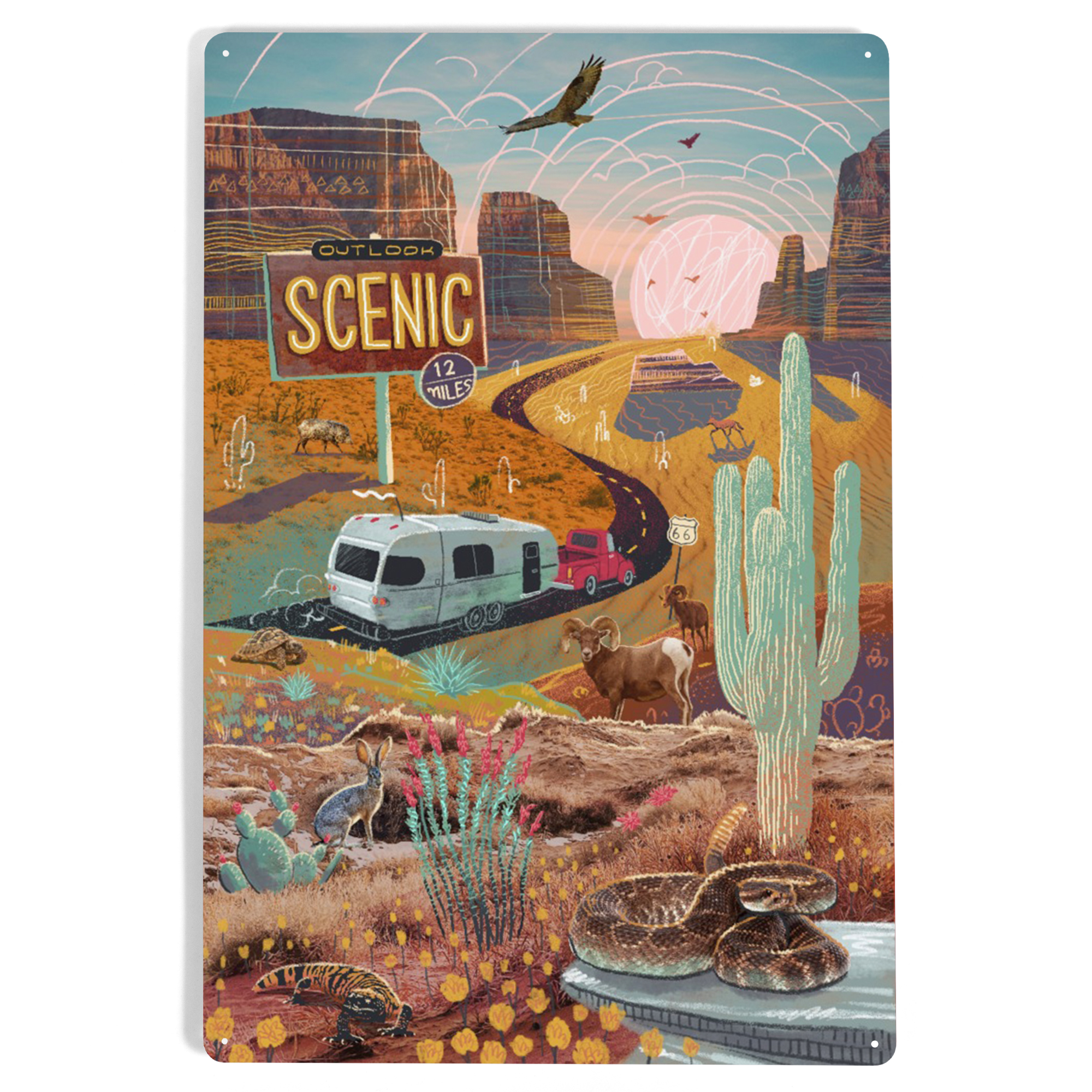 Outlook Scenic Collage, Desert (12x18 Aluminum Art, Indoor Outdoor ...