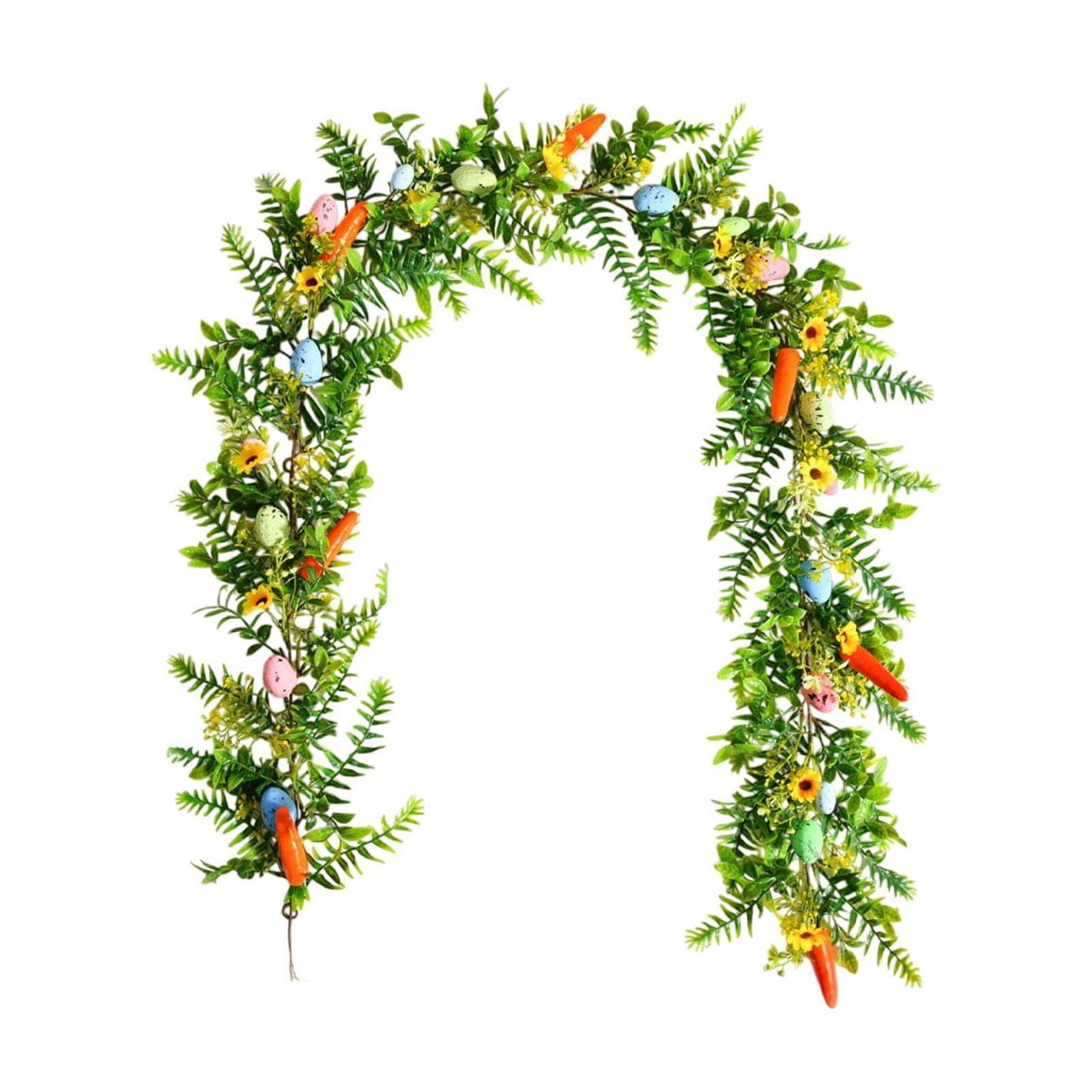 OutmaxHome Easter Egg Garland for Mantle,78.7Inch Simulation Rattan ...