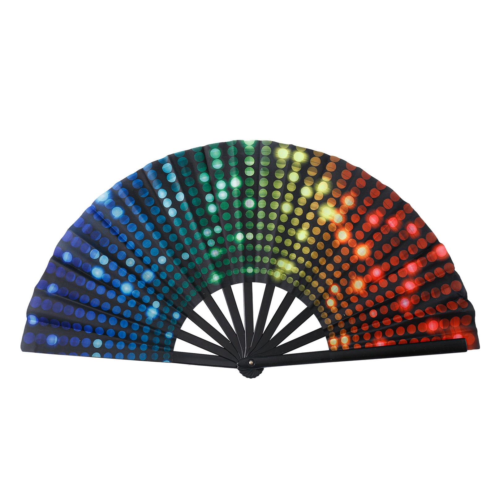 OutmaxHome Large Folding Hand Rave Fan Popping Fan for Line Dancing ...