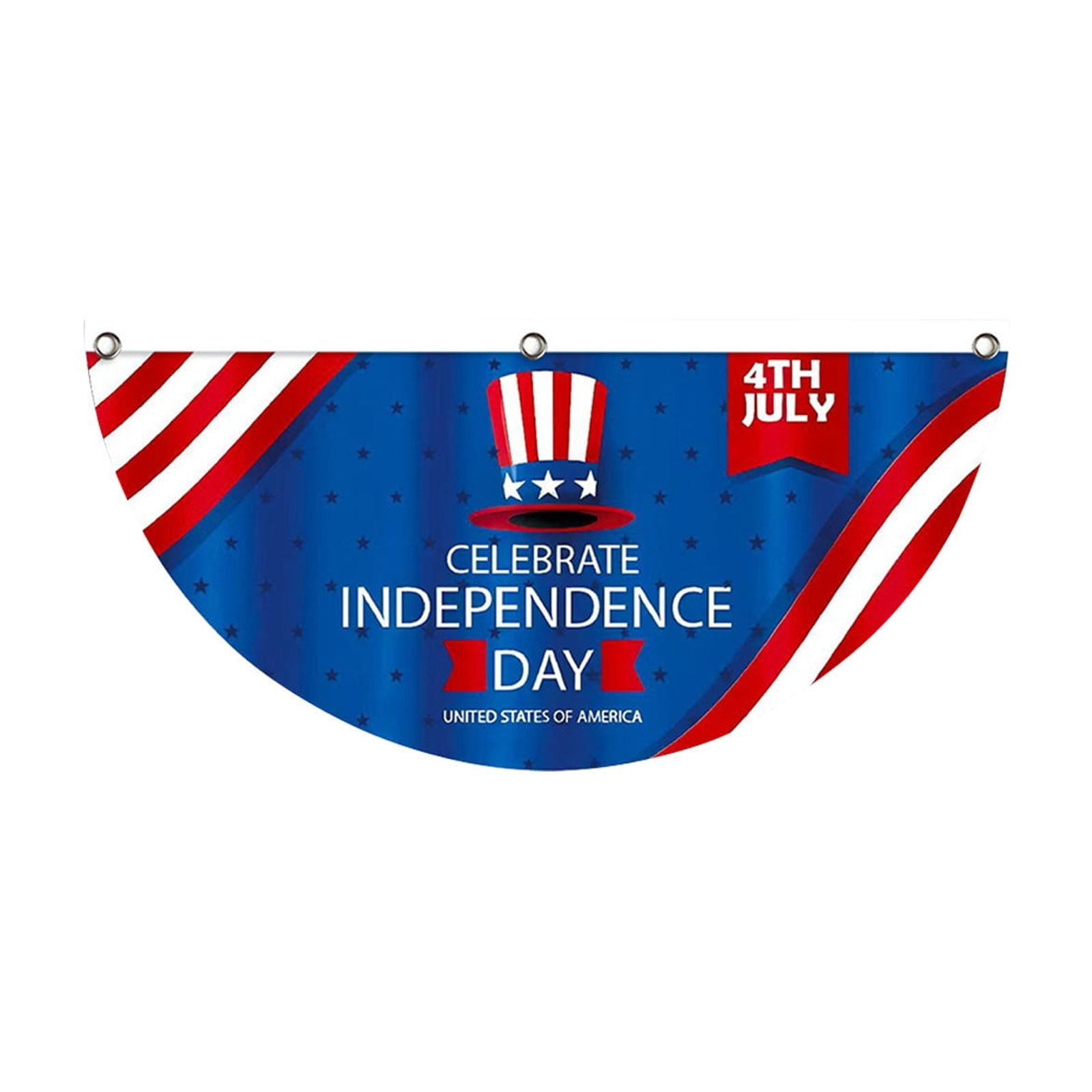 OutmaxHome USA Half Fan Flag, American US Patriotic Bunting Flag Half ...