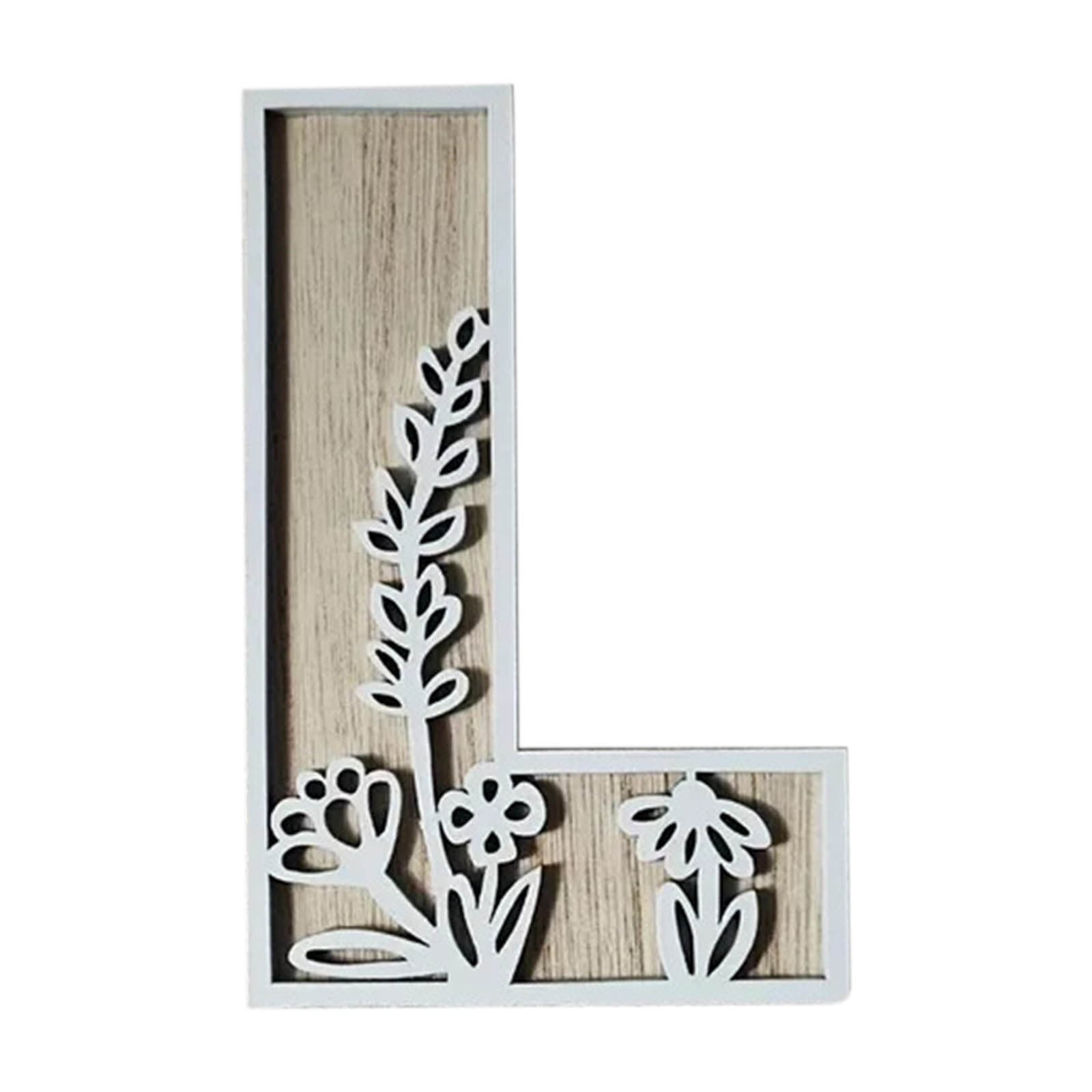 OutmaxHome Wooden Letters for Wall Decor, Flowered Paintable Wooden ...