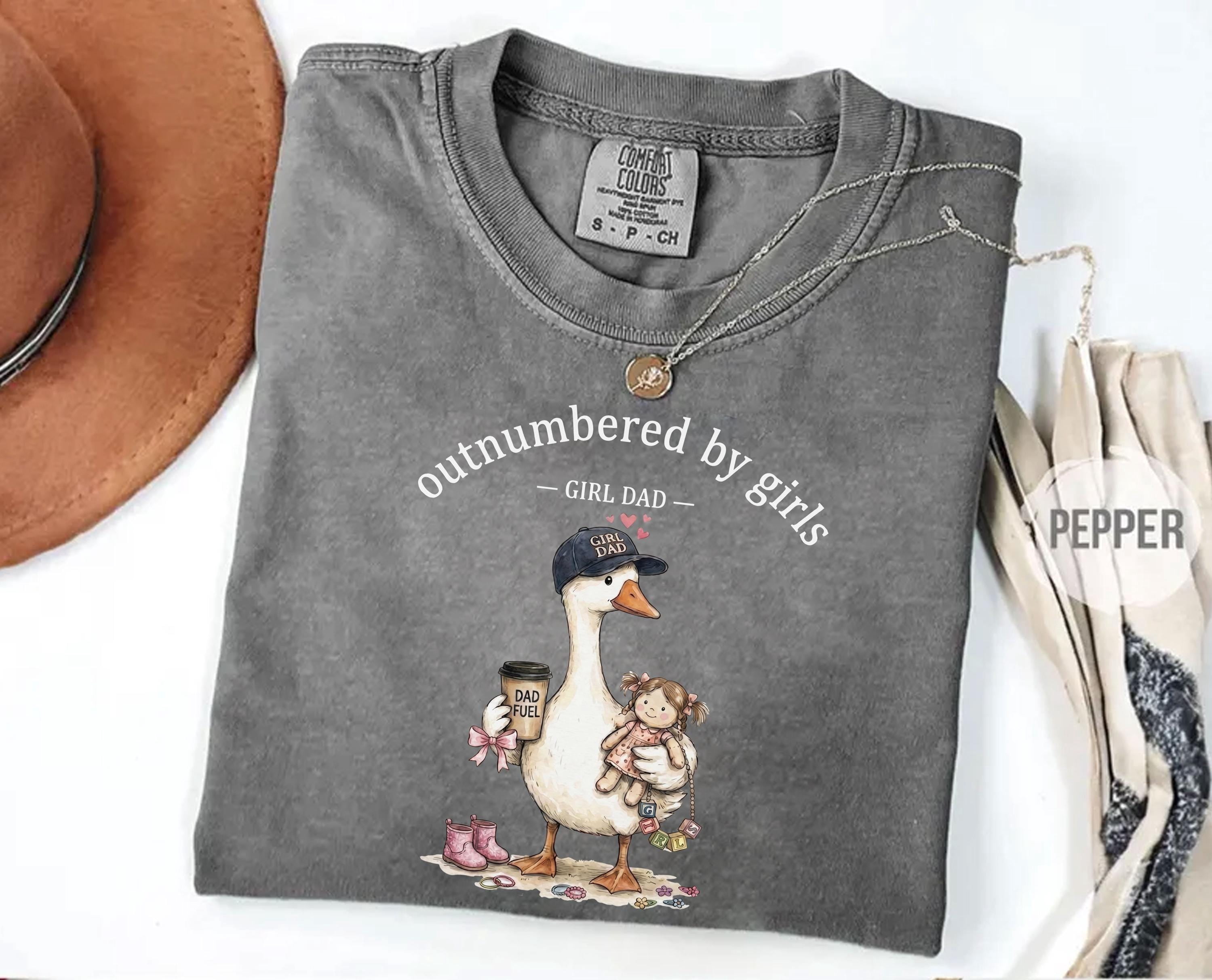 Outnumbered By Girls Shirt, Girl Dad Goose Shirt, Dad of Girls Tee ...