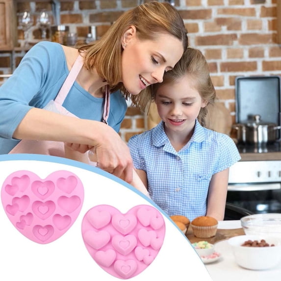 Outoloxit 9-Cell Heart Shape Silicone Molds for Chocolate, Cake, Candy ...