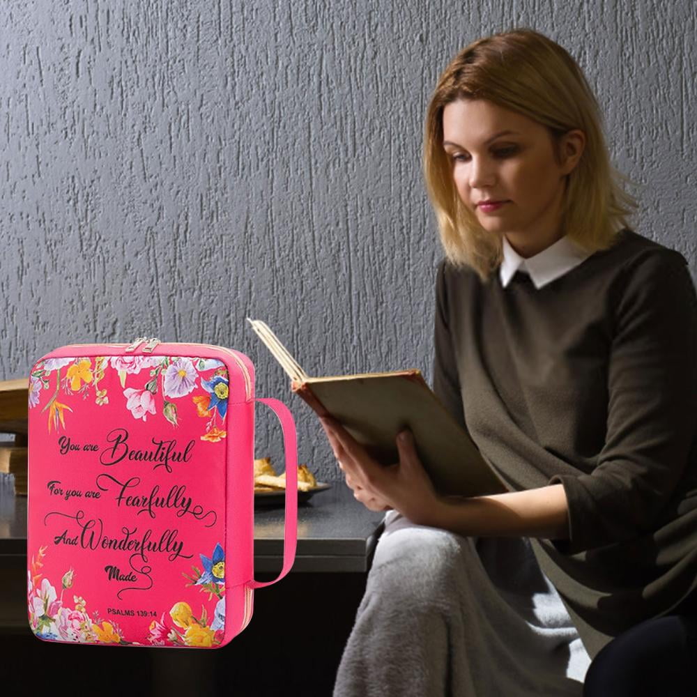 Outoloxit Bible Bag for Women with Zipper Pocket, Large Scripture Tote ...