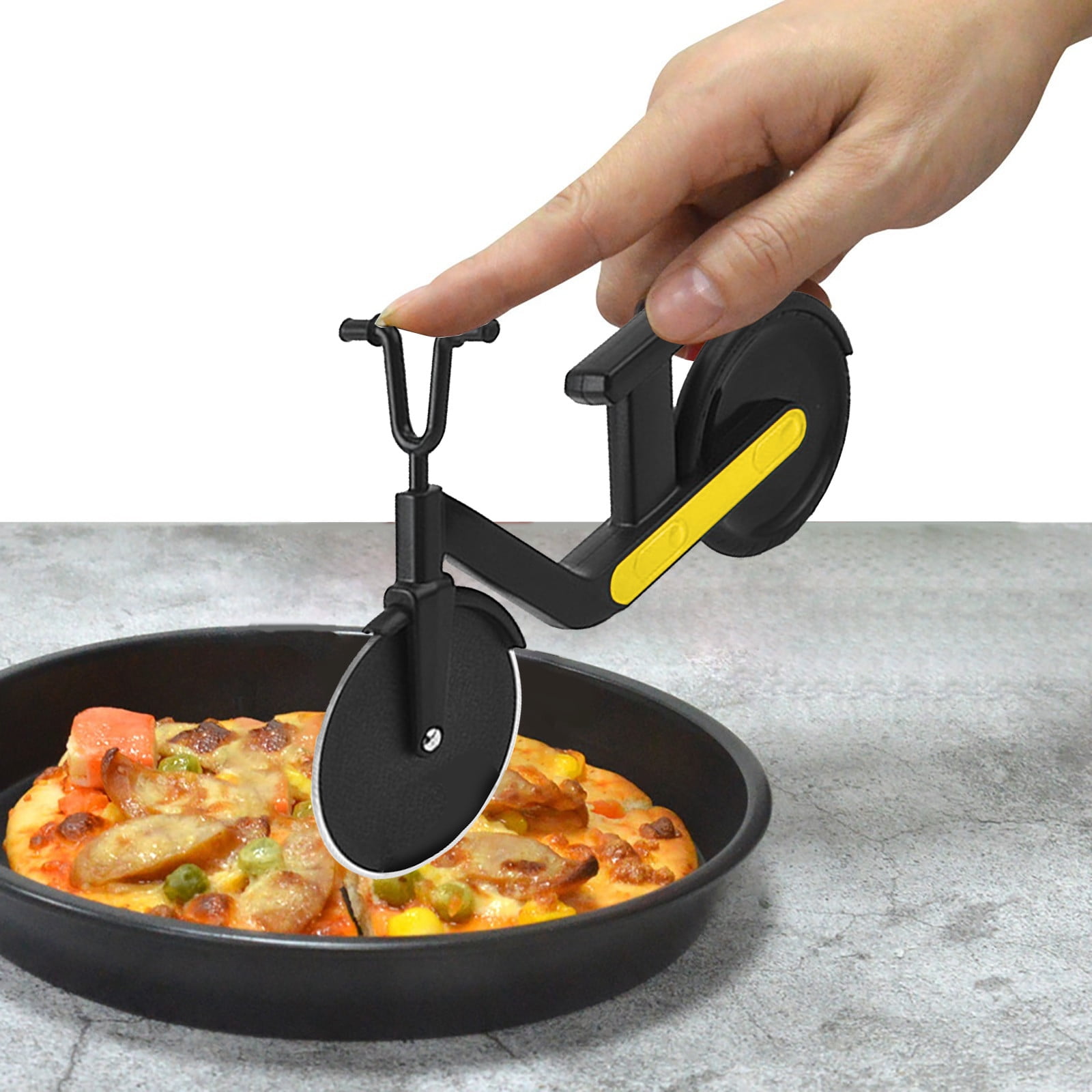 Outoloxit Bicycle Pizza Cutter Stainless Steel Pizza Cutter Wheel Easy ...