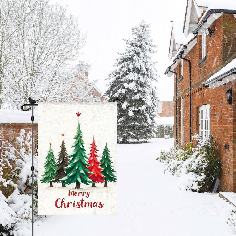 Outoloxit Double Sided Christmas Garden Flag 12x18 Inches Outdoor ...