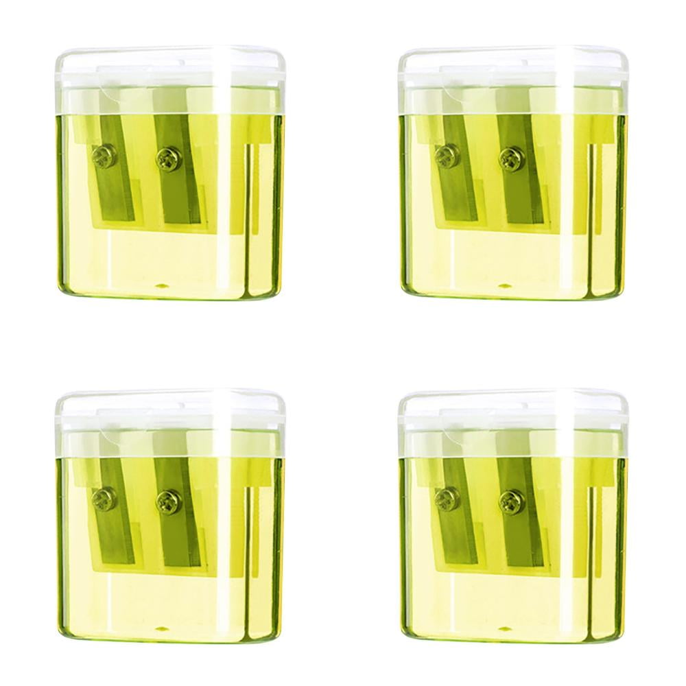 Outoloxit Dual-Hole Oval Manual Sharpener Set (4-Pack), Leakproof Clear ...