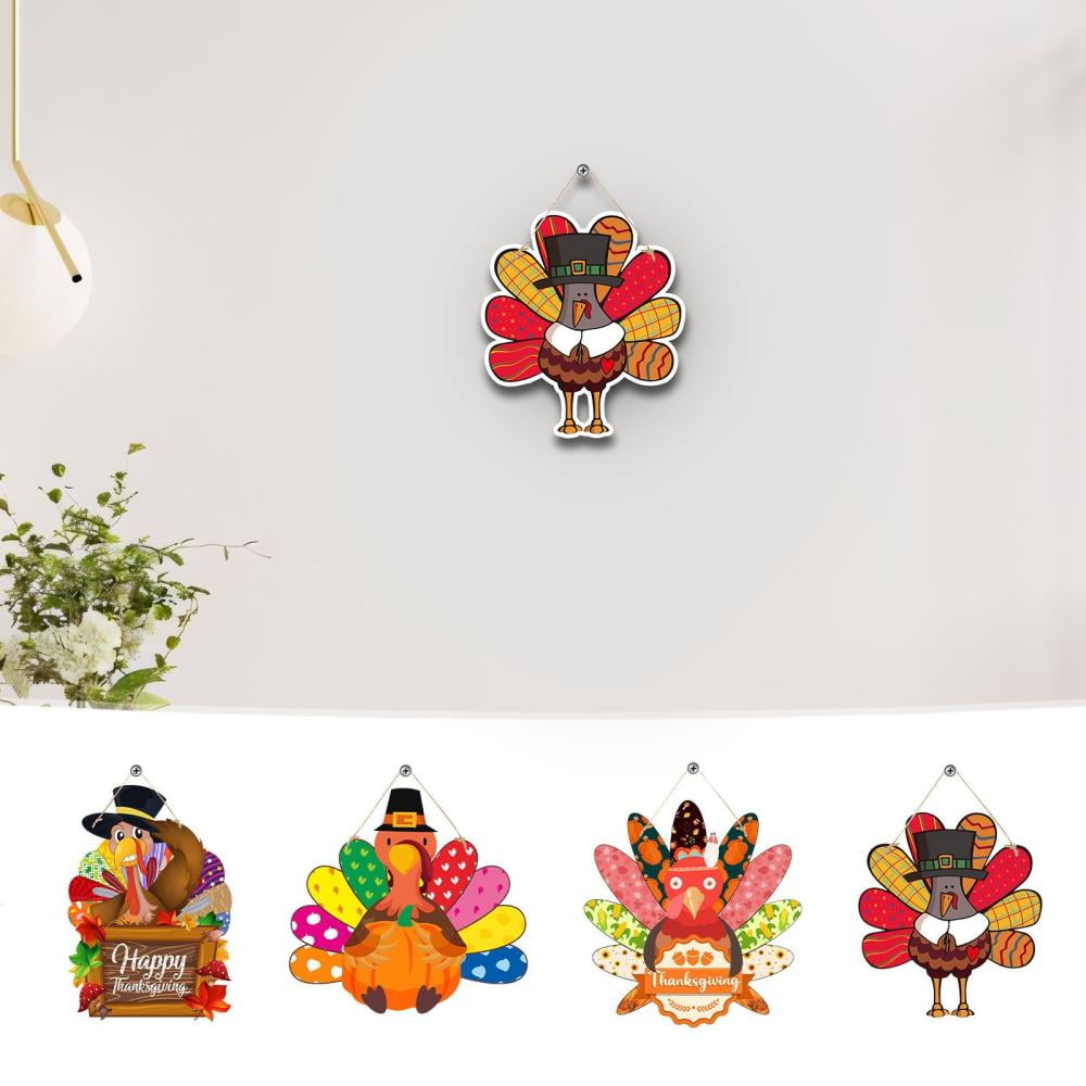 Outoloxit Fall Decor, Thanksgiving Turkey Door Hanging Decor, Autumn ...