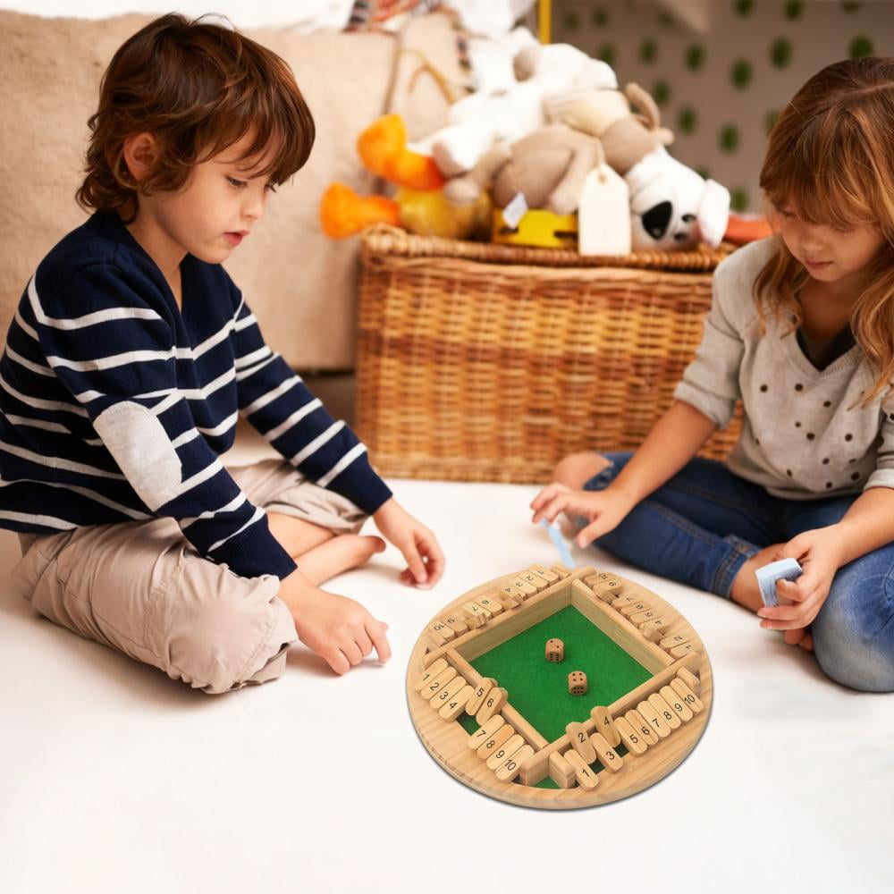 Outoloxit Four-Sided Card Flipping Drinking Game Table, Portable Wooden ...