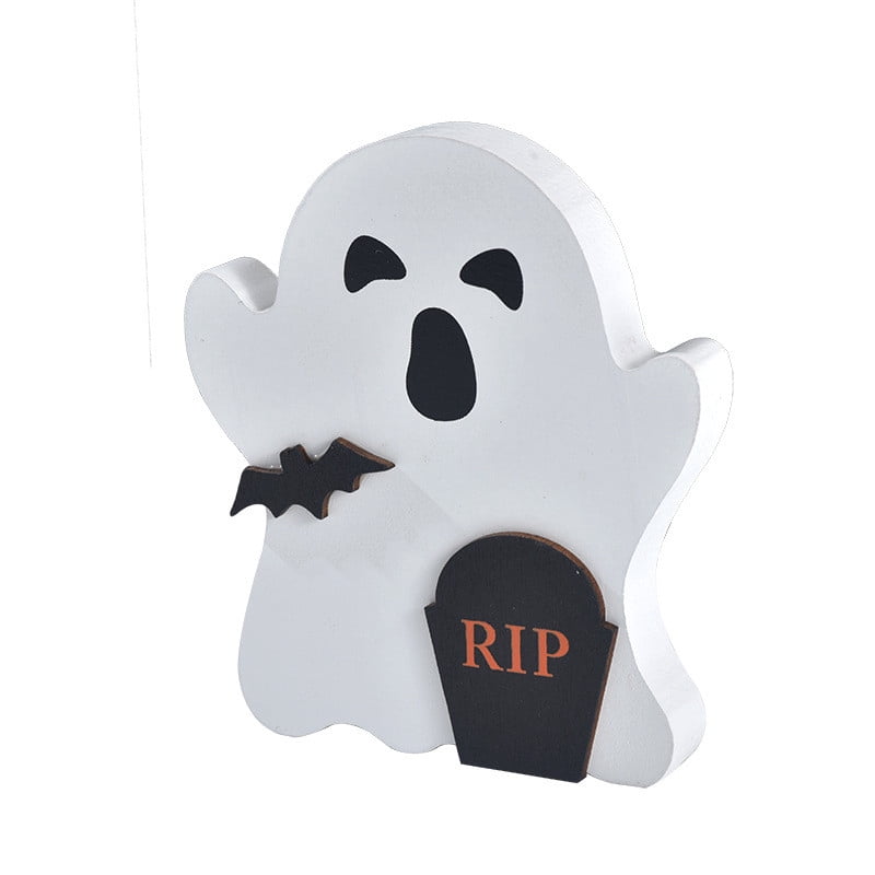 Outoloxit Halloween Decorations, Wooden Cute Ghost Figurine with ...
