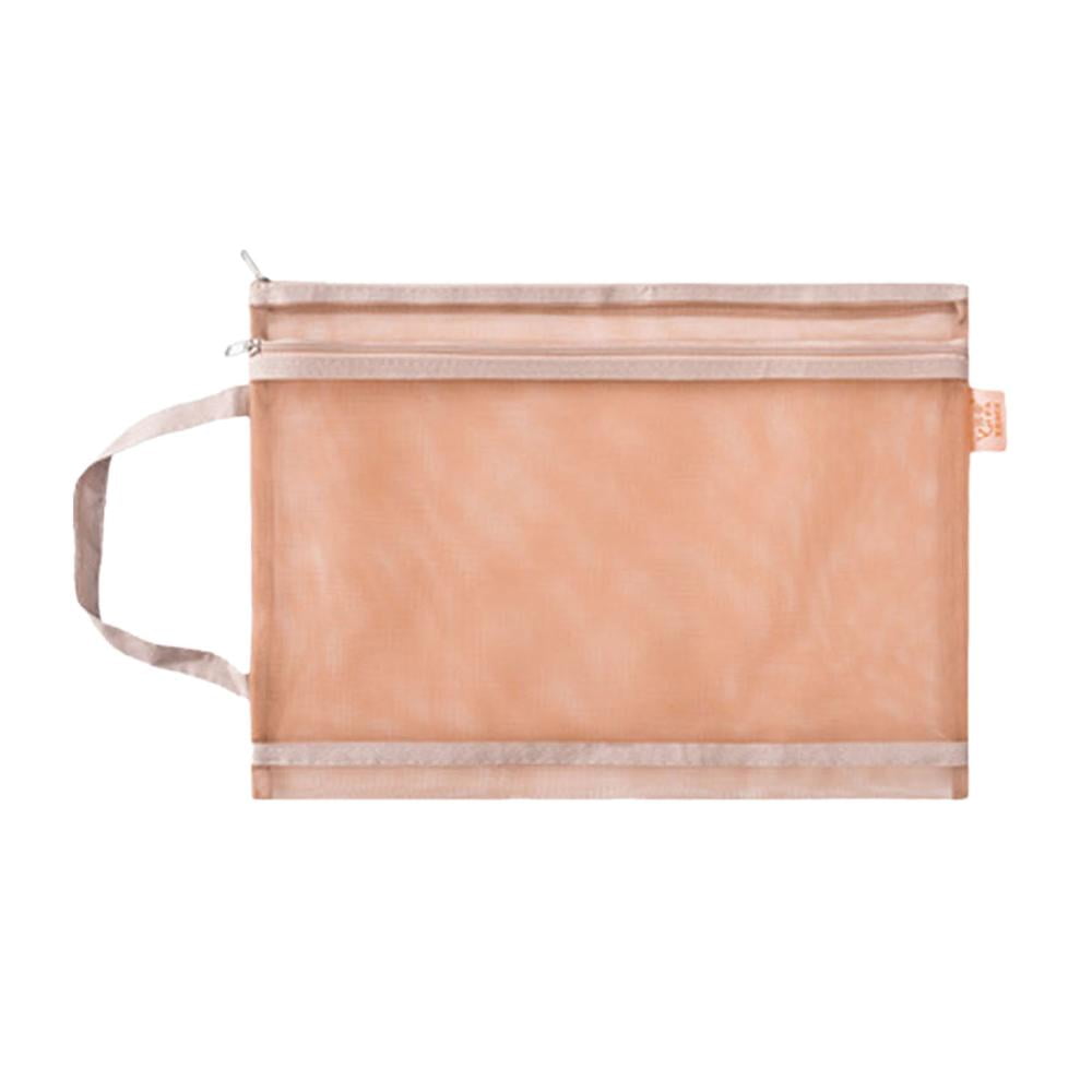 Outoloxit Handheld Nylon Mesh Transparent Storage Bag (A4 Double Layer ...