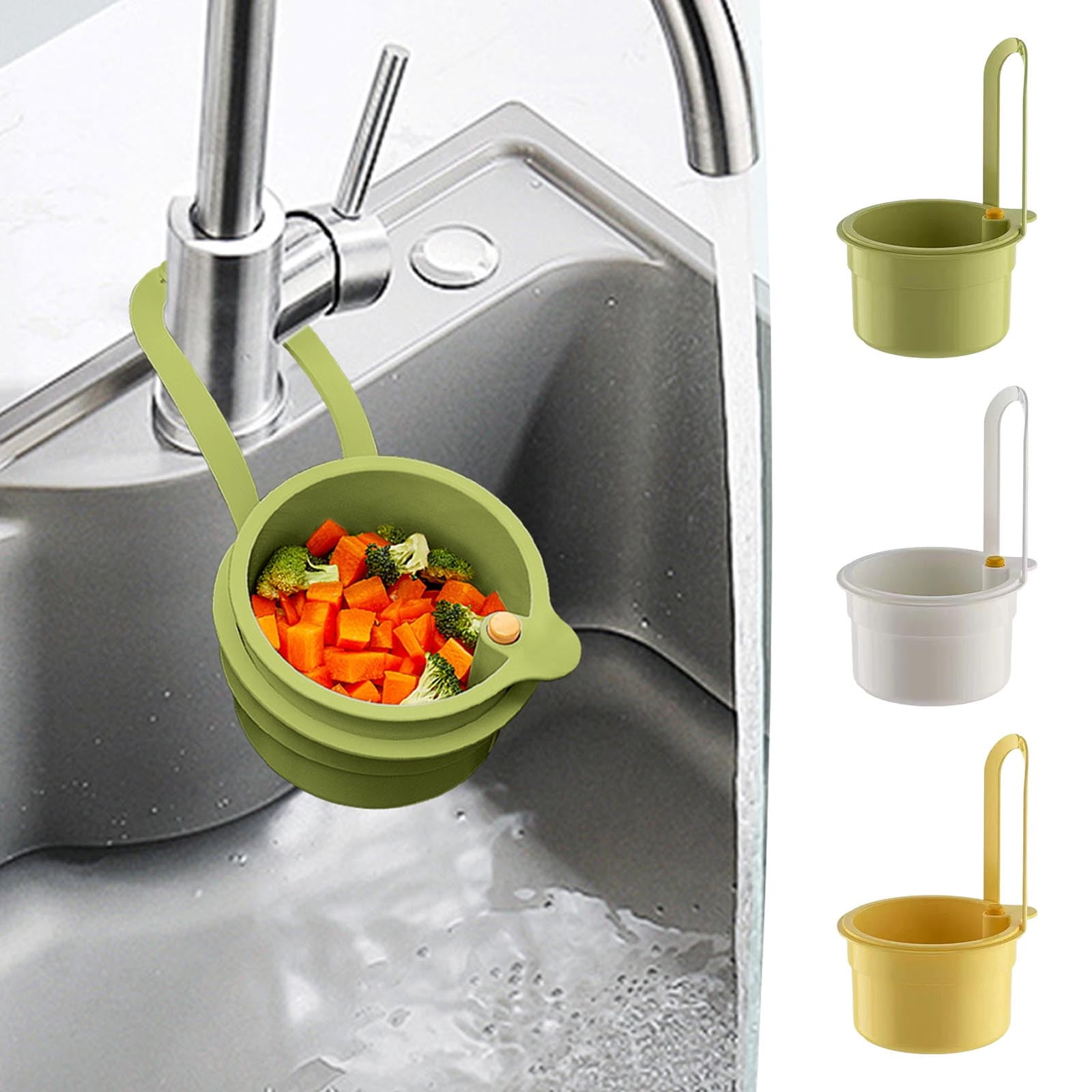 Outoloxit Hanging Sink Basket Strainer for Kitchen, Over Sink Colander ...