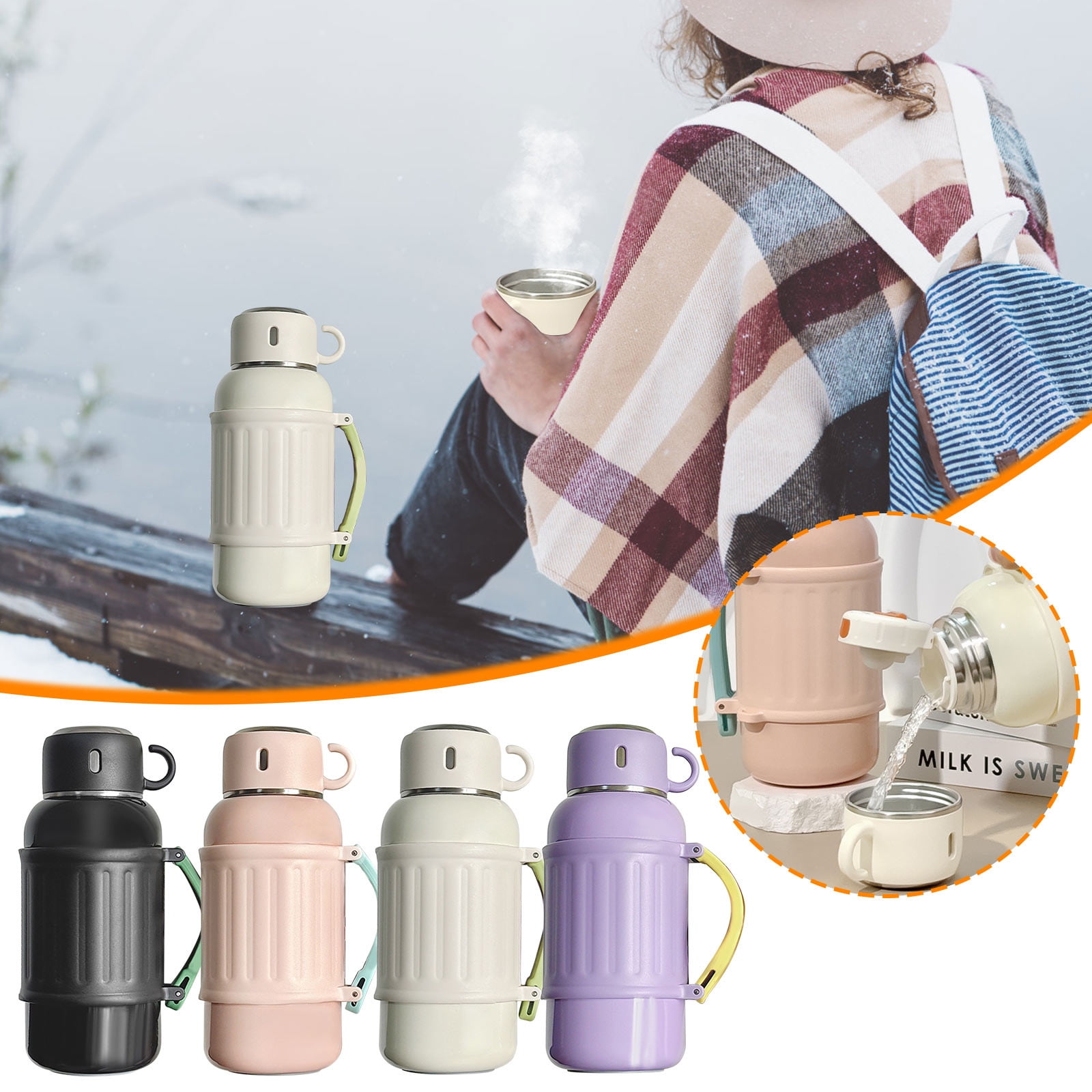 Outoloxit Insulated 1 Gallon Water Bottle with Handle, Double Wall ...