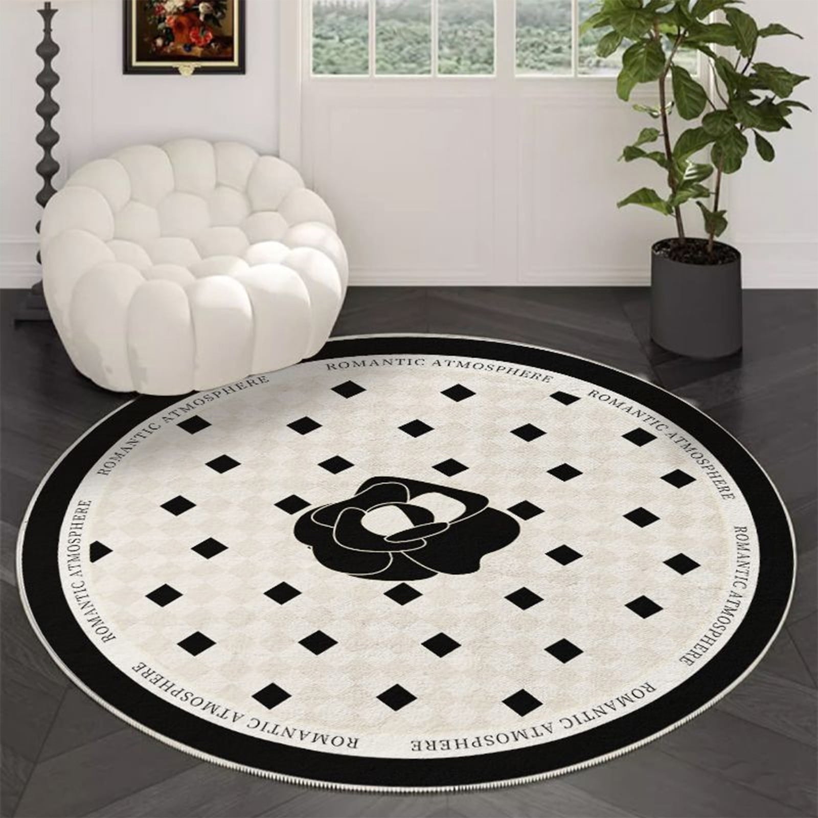 Outoloxit Large Round Area Rug for Living Room Bedroom, Non-Slip Rugs ...
