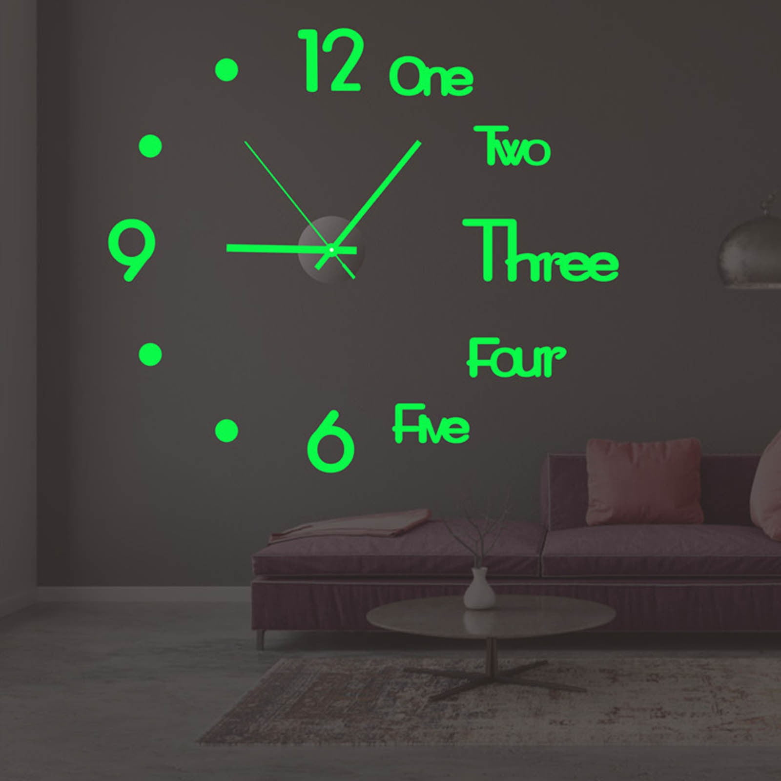 Outoloxit Large Wall Clock Watch DIY Sticker Wall Clocks Pared Home ...