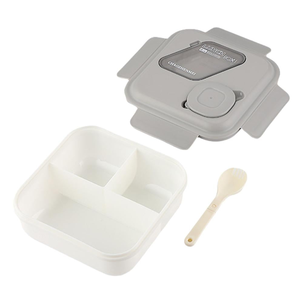 Outoloxit Microwave-Safe Bento Box with Dividers & Sauce Container ...