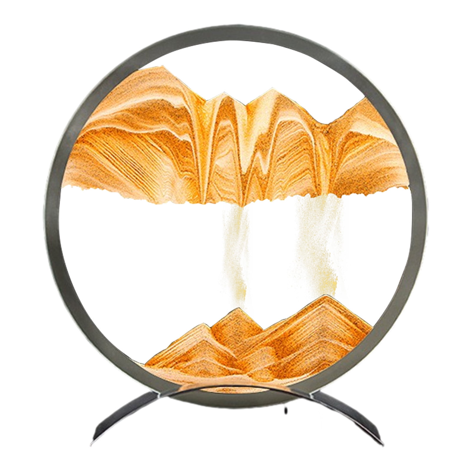 Outoloxit Moving Sand Art Picture Round Glass Moving Sand Frame, Liquid ...