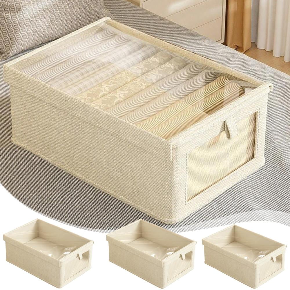 Outoloxit Multi-Size Fabric Clothing Storage Box with Clear Window and ...