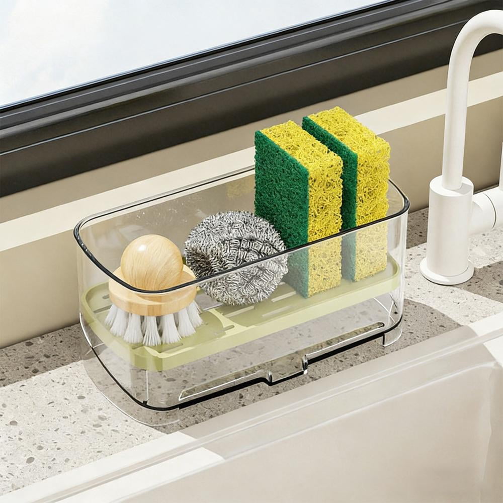 Outoloxit Multifunctional Acrylic Kitchen Rack, Double-Layer Sink-Side ...