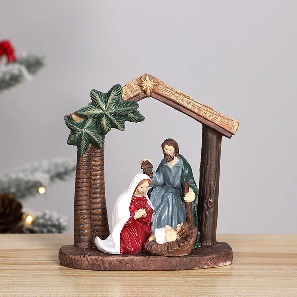 Outoloxit Nativity Scene Resin Ornament, Christmas Tabletop Decor for ...