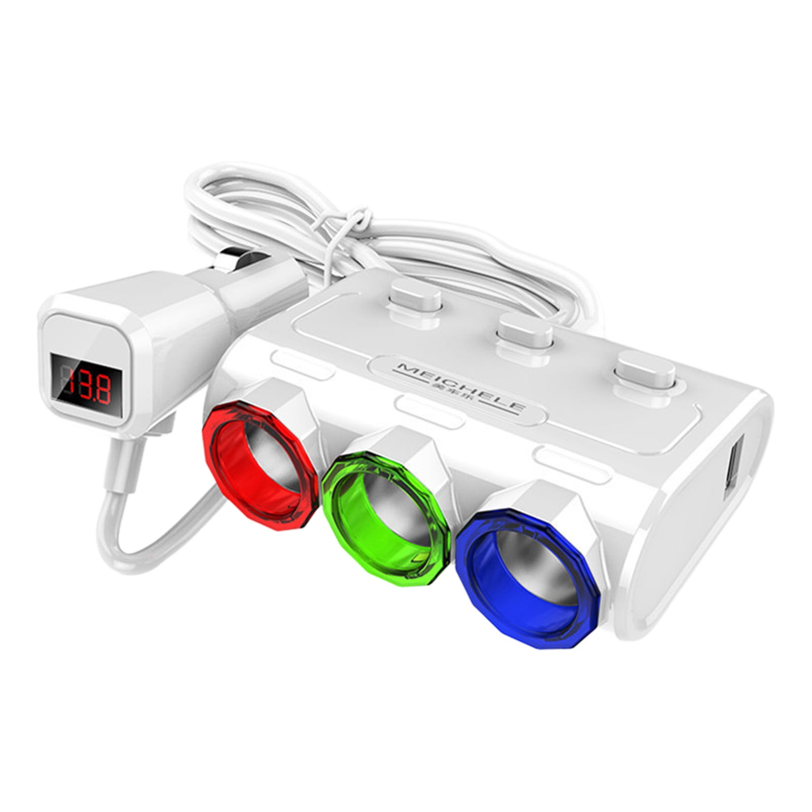 Outoloxit One Car Phone with Three Lighters, USB Charger with Voltage ...