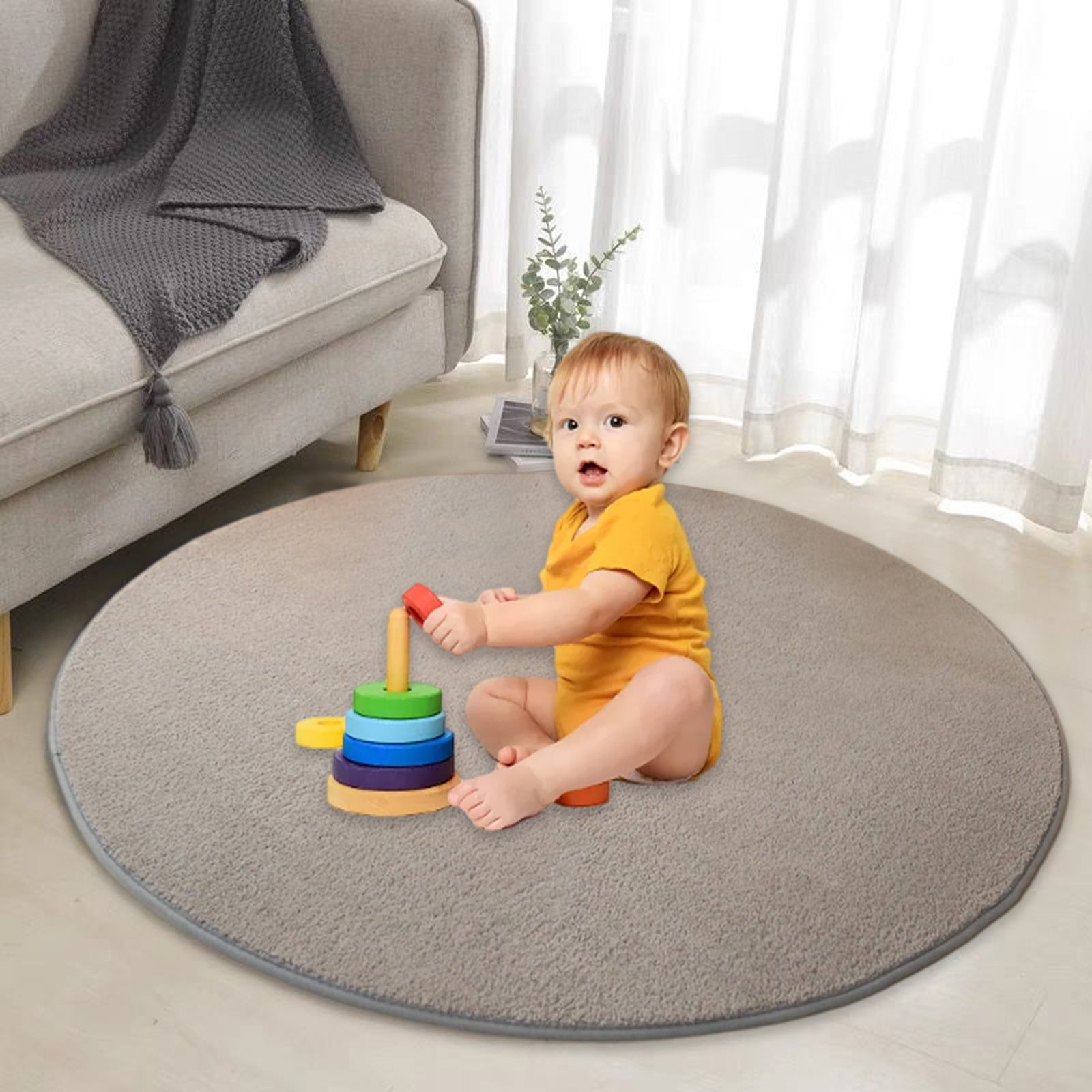 Outoloxit Round Rugs Thick Plush Carpet Mat Computer Swivel Chair ...