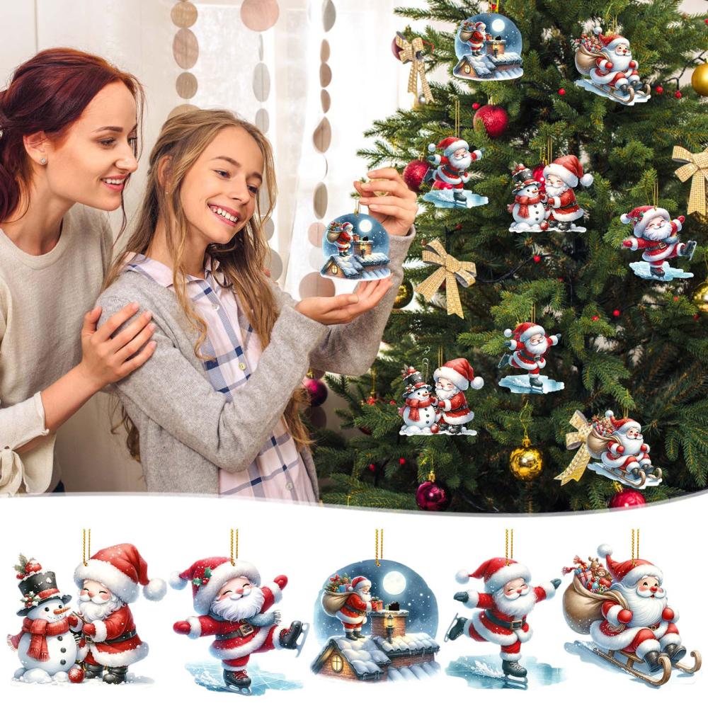 Outoloxit Santa Claus Sleigh Christmas Door Hanger for Home Decor, 2D ...