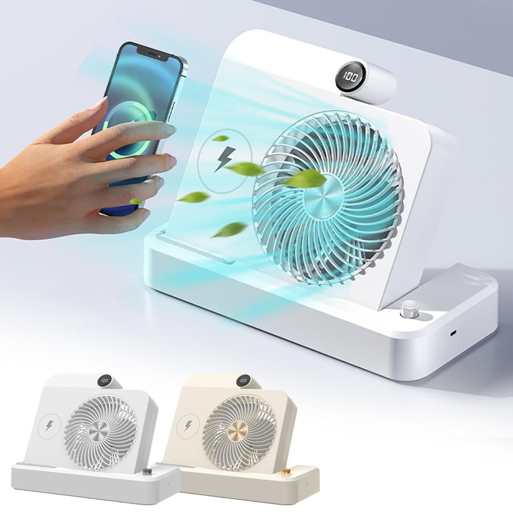 Outoloxit Smart Desktop Loop Fan with Wireless Charging, Foldable ...