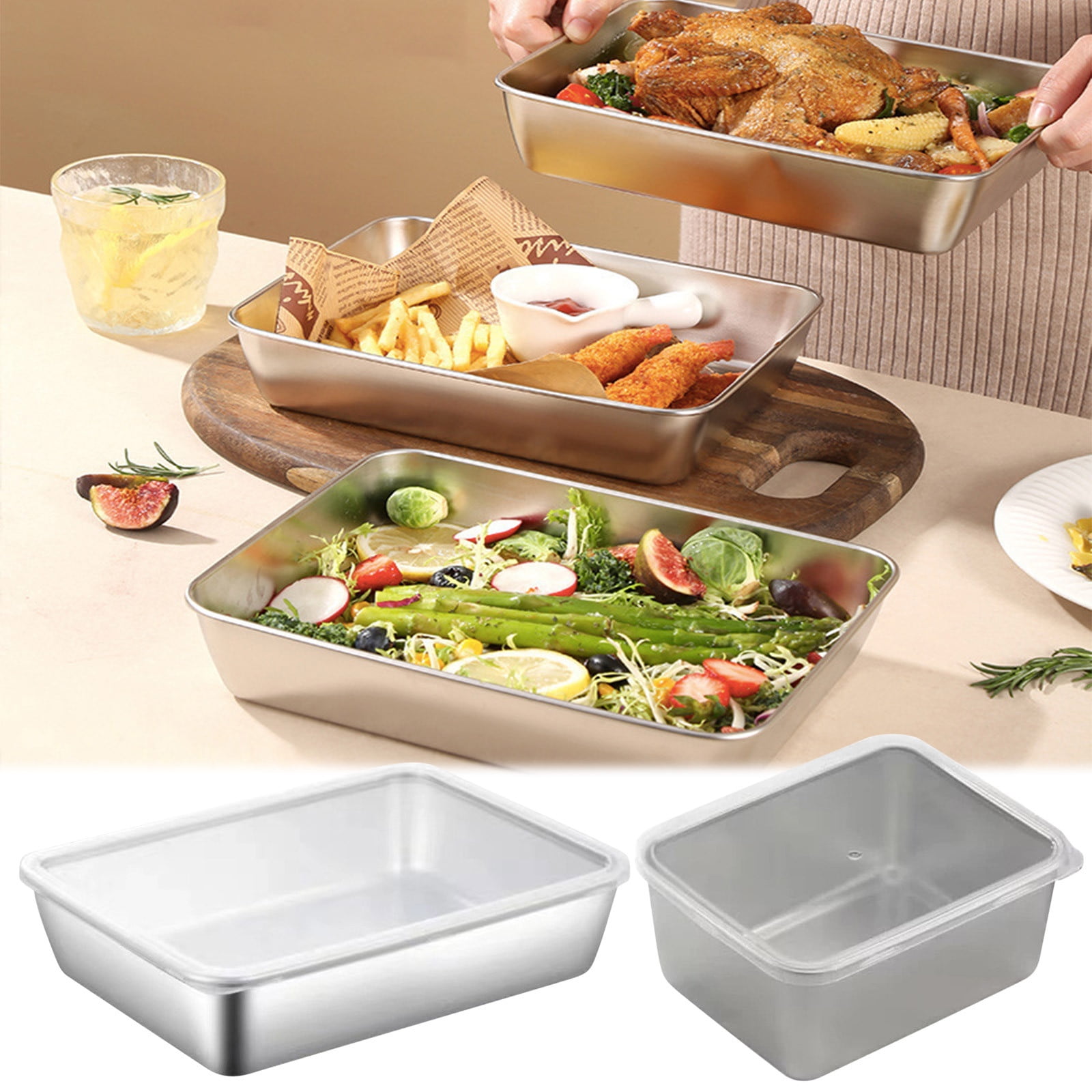 Outoloxit Stainless Steel Food Storage Containers with Airtight Lids, 2 ...