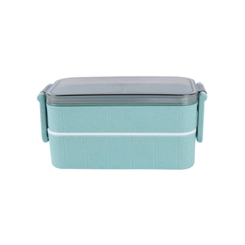 Outoloxit Straw Dual-Compartment Lunch Container, Leakproof Stackable ...