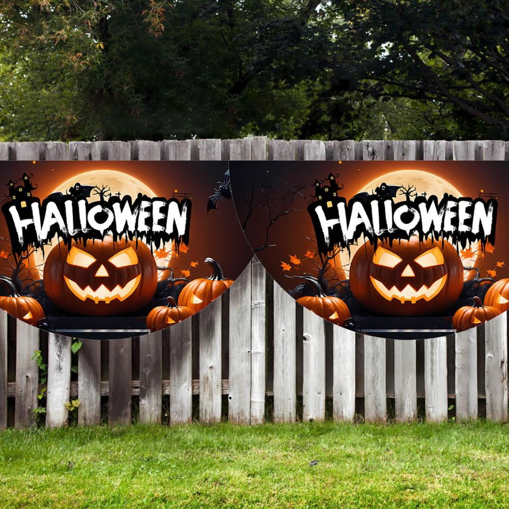 Outoloxit Two-Pack Halloween Yard Banner Bundle Porch Decor, Reusable ...