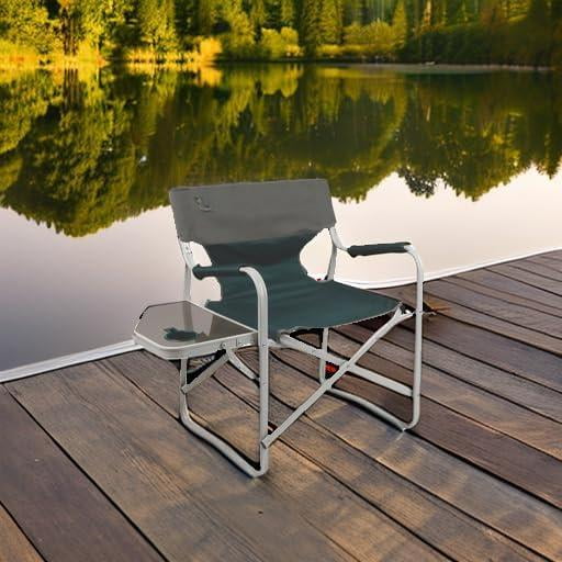 Outpost Elite Folding Camp Chair with Side Table & Cup Holder, Weather ...