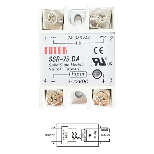 Output 24V-380VAC SSR-75DA 75A Solid State Fotek Relay for Arduino Raspberry Pi - Walmart.com