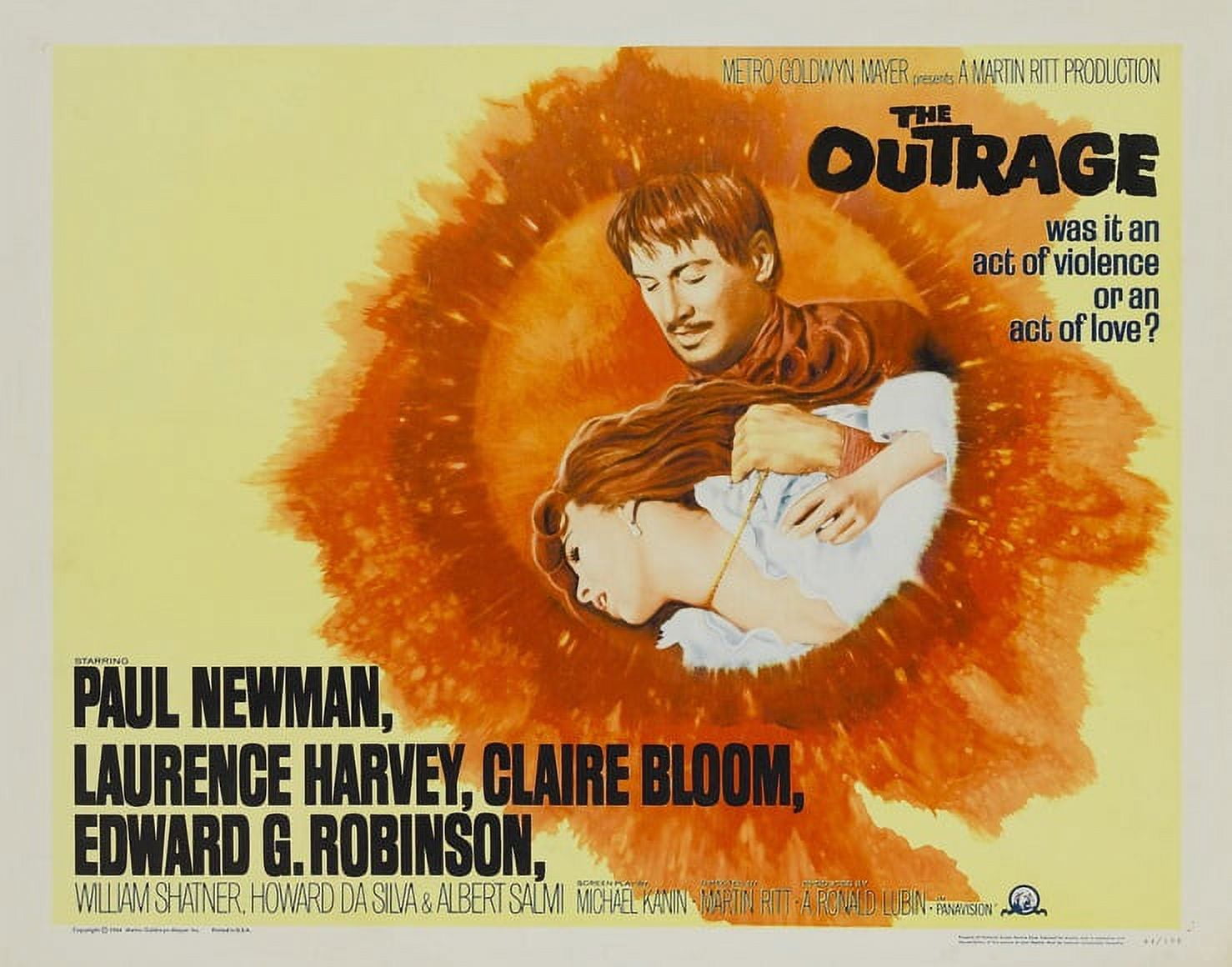 Outrage - movie POSTER (Half Sheet Style A) (22" x 28") (1964 ...