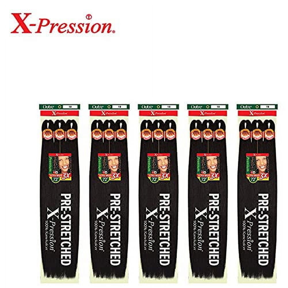 Outre Braids X-Pression Braid Premium Pre Stretched 72In 3X (5-PACK, 1B ...