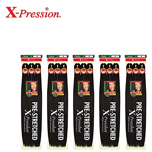 Outre Braids X-Pression Braid Premium Pre Stretched Braid 72'' 3X (5 ...