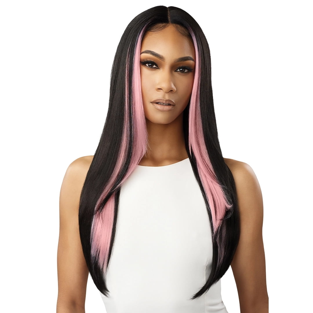Outre Color Bomb Lace Front Wig - CHANDICE (Color:1B/DRFF ELECTRIC BLUE ...