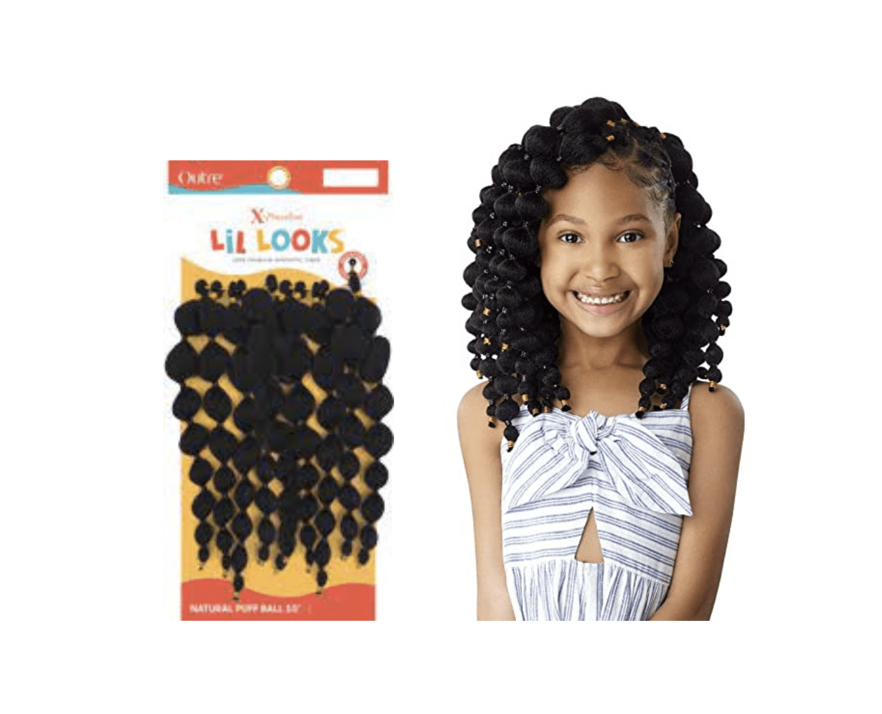 Outre Lil Looks Natural Puff Ball 10" Crochet Braiding Hair 10' (COLOR ...