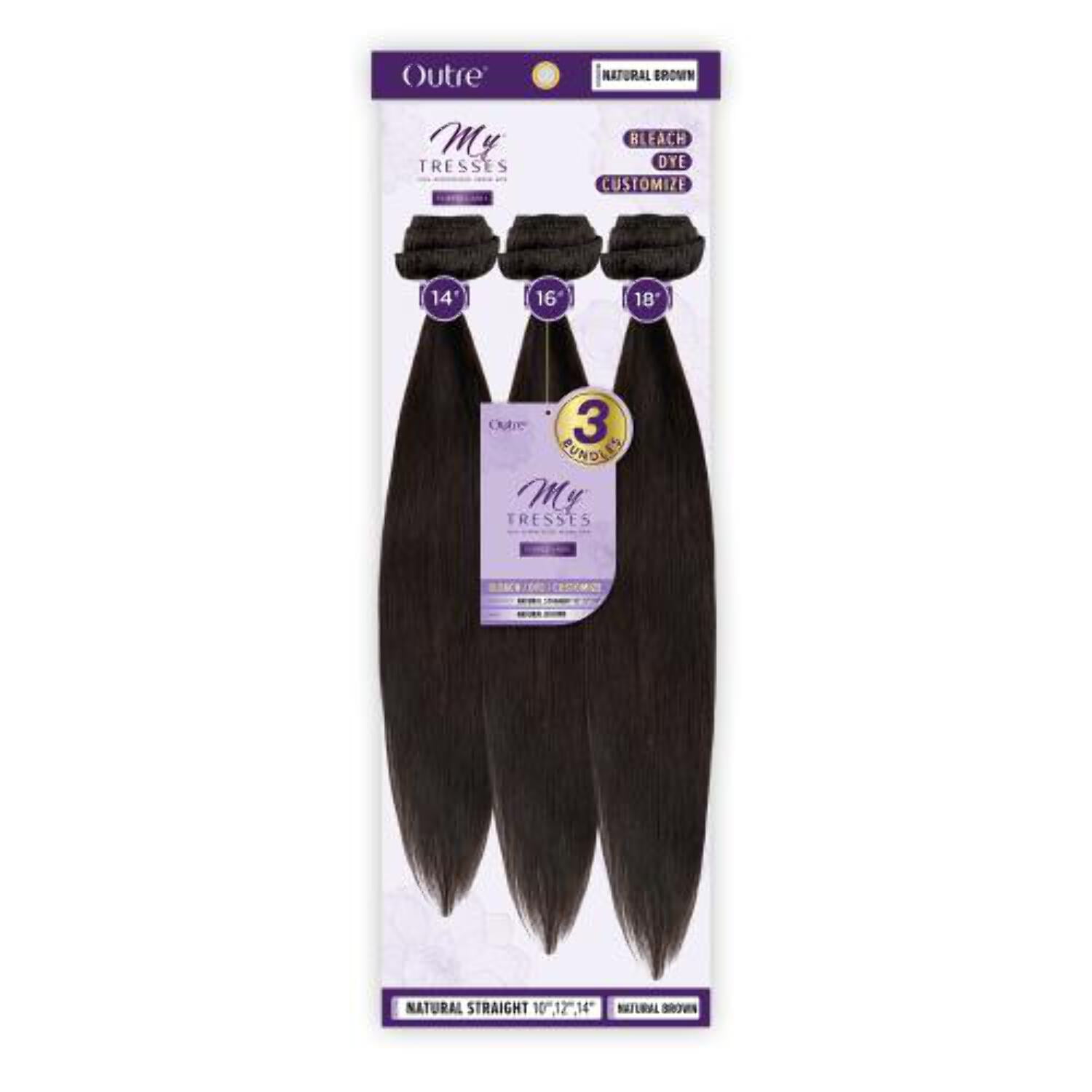 Outre My Tresses 100% Unprocessed Human Hair Purple Label Bundle Pack ...