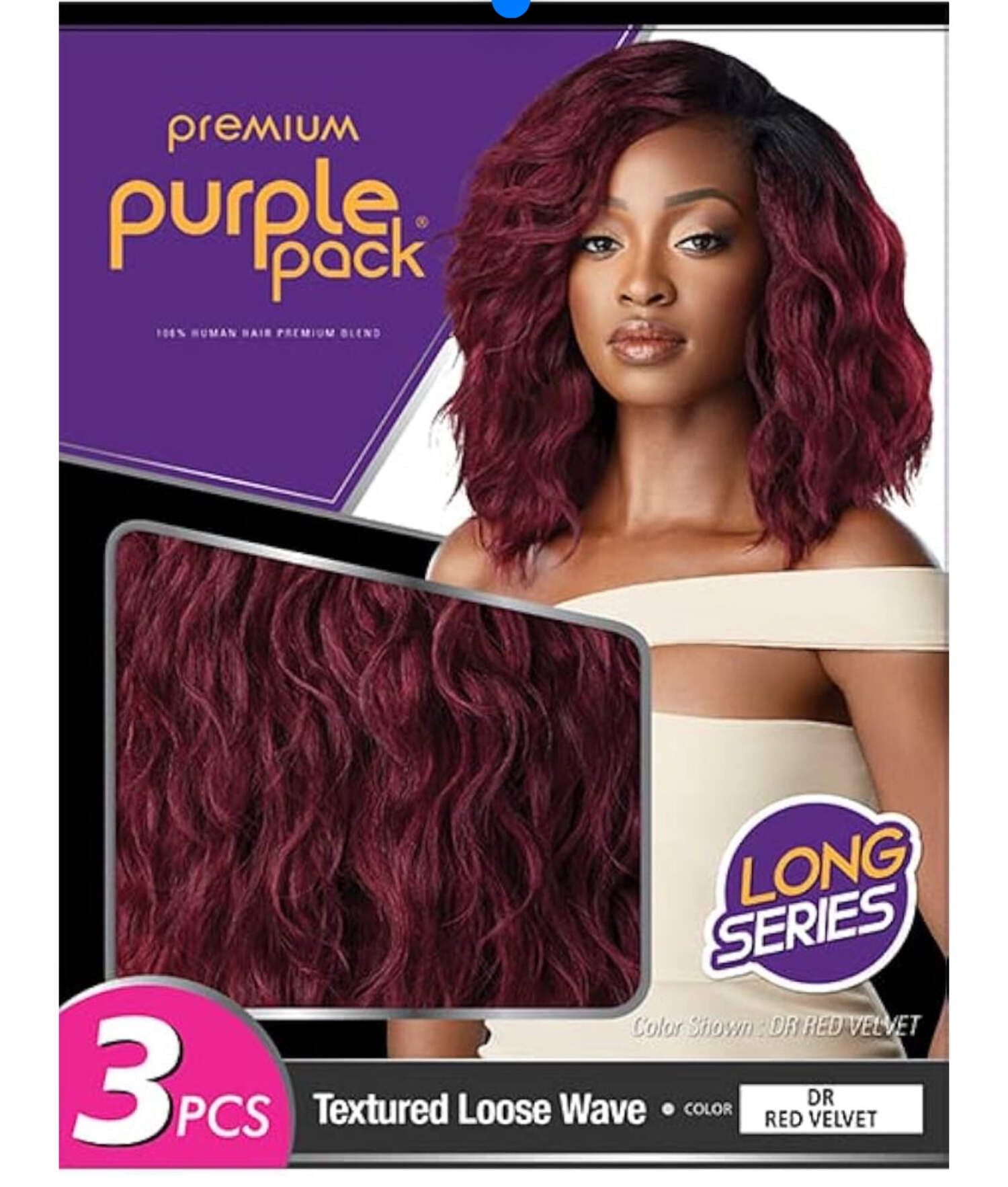Outre Purple Pack 3Pcs Long Length Wavy Style Human Hair Blend Weaves ...