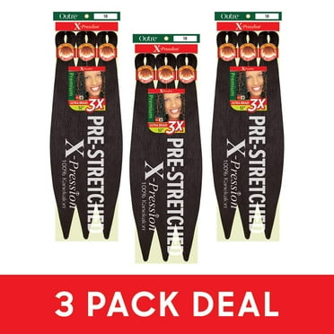 Outre Xpression Pre-Stretched Braiding Hair 3X's Pack - 72" - Walmart.com