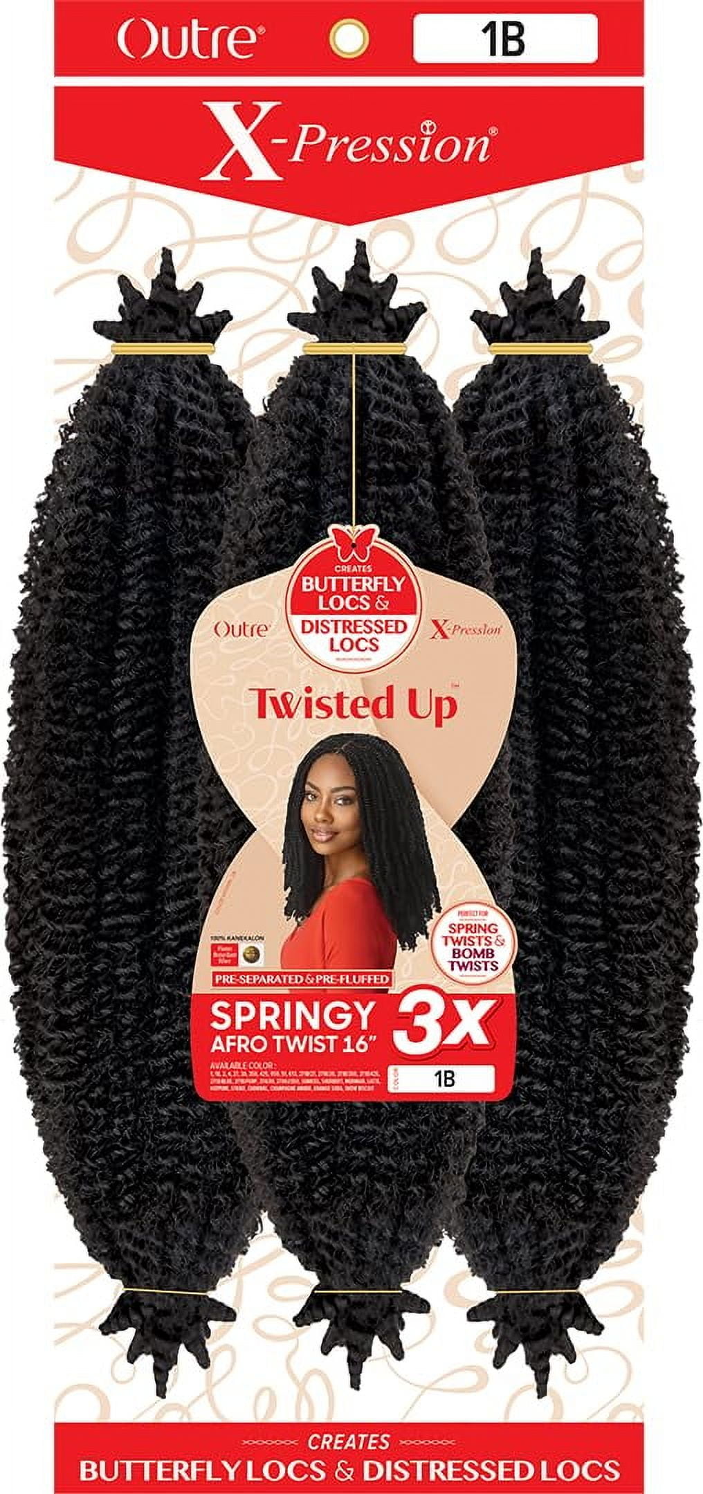 Outre X-Pression Synthetic Braid - 3X SPRINGY AFRO TWIST 16 (2T4/30 ...