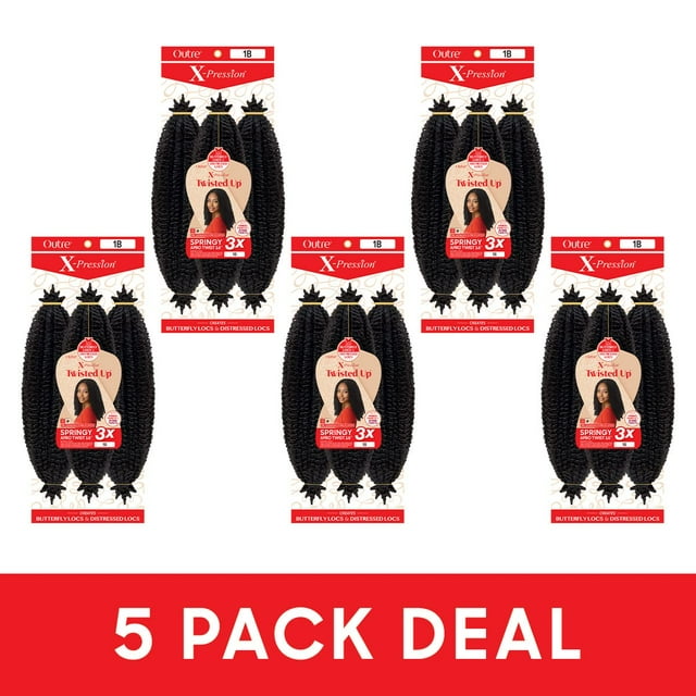 Outre X-Pression - Twisted Up - Springy Afro Twist 16" 3X 5 Packs (2T1B ...